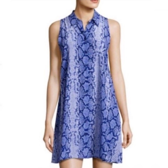 Equipment | Dresses | Nwt Equipment Mina Biro Blue Snakeskin Print Silk ...